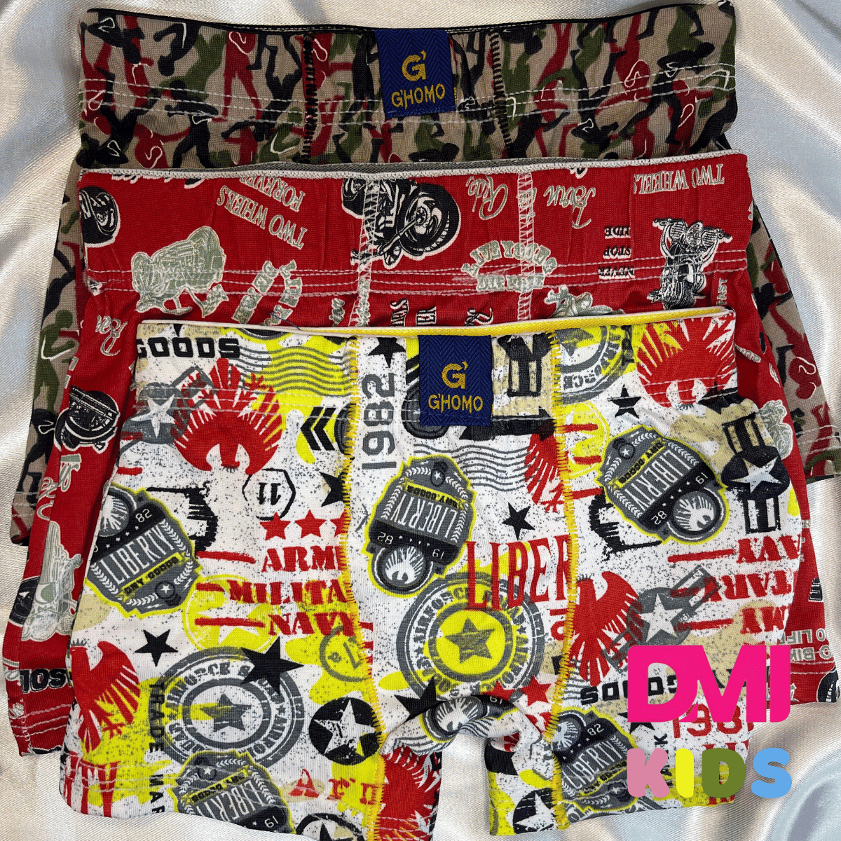 Cueca Box Infantil Estampada Elástico Rebatido Pacote Com 3 Unidades ...